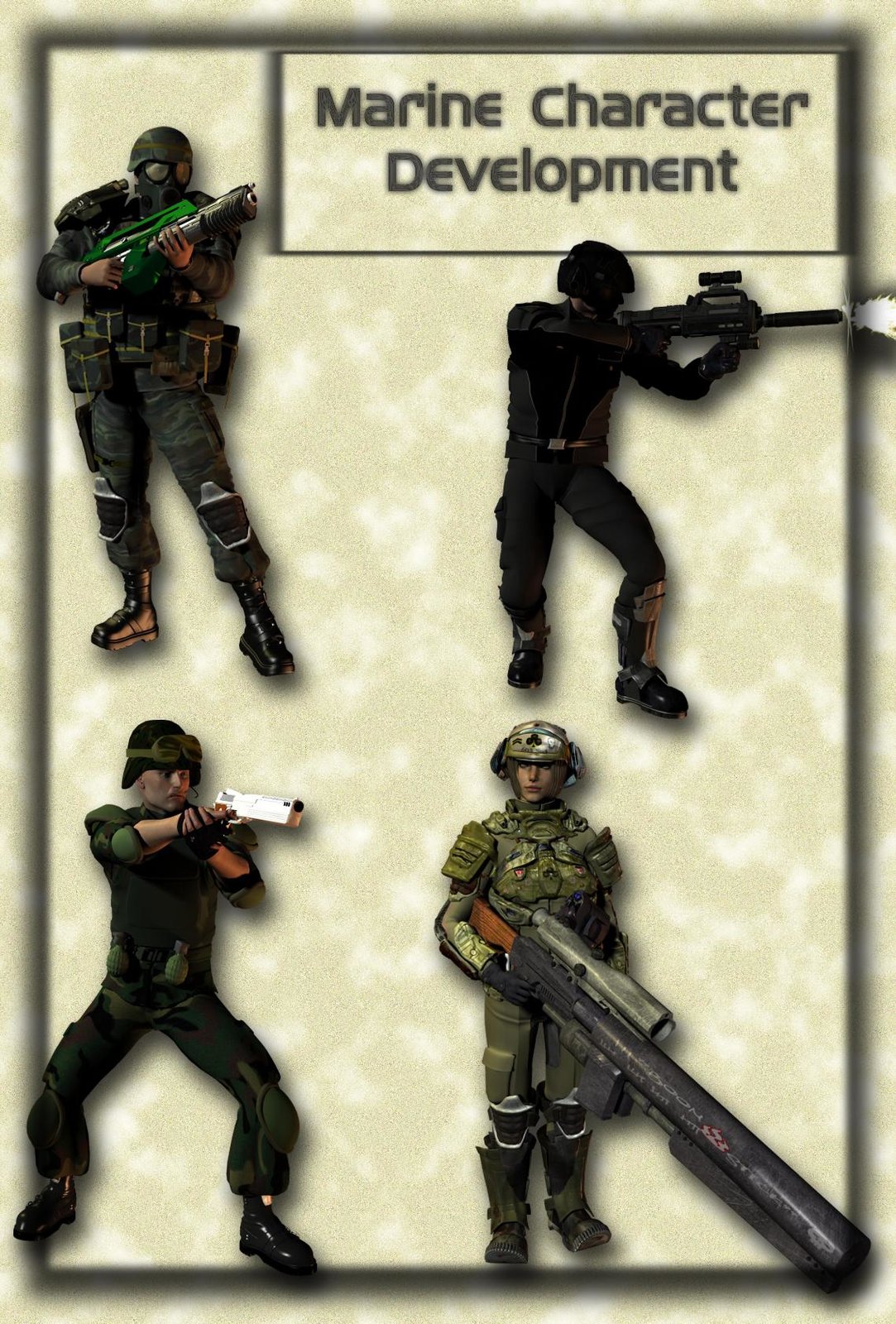 Model Sheet Colonial Marines 2 | HiveWire 3D Community